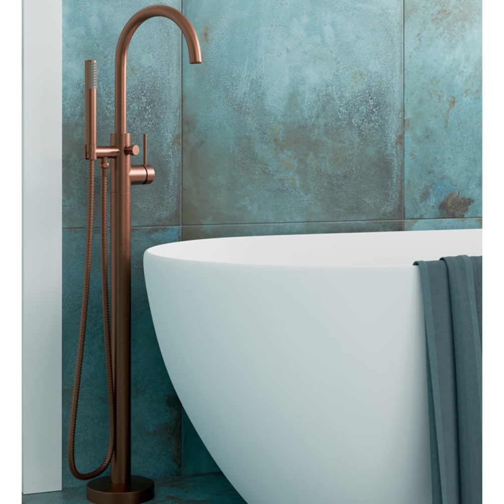 Crosswater MPRO Brushed Bronze Floorstanding Bath Shower Mixer - PRO416FBZ | Sanctuary Bathrooms